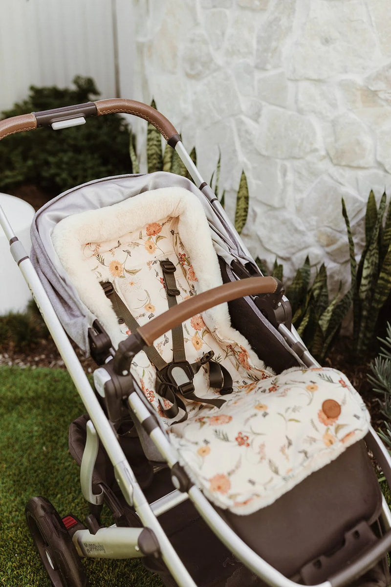 OiOi Fleece Pram Liner - Wildflower | Baby Nest